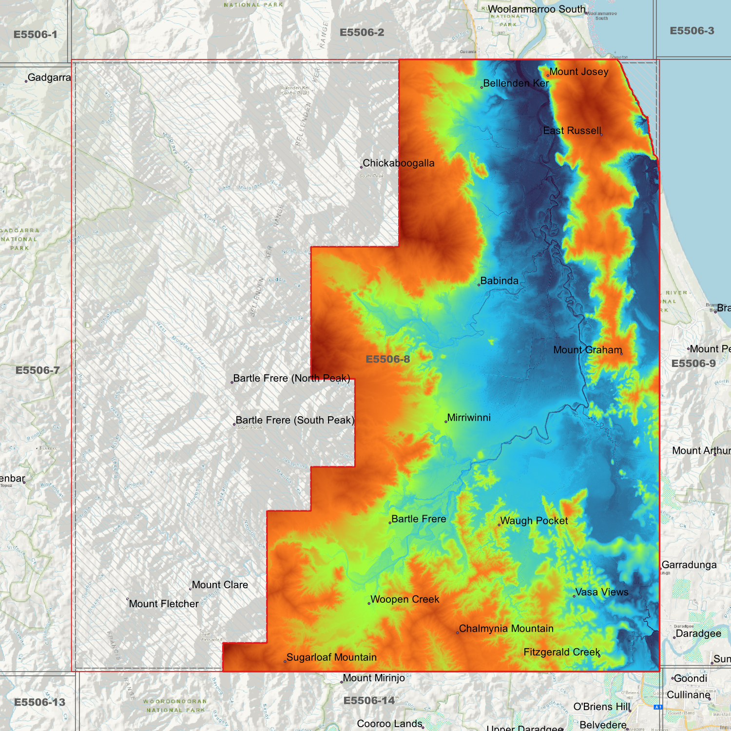 Bartle Frere 1m Digital Elevation Model (E5506-8) – Elev.