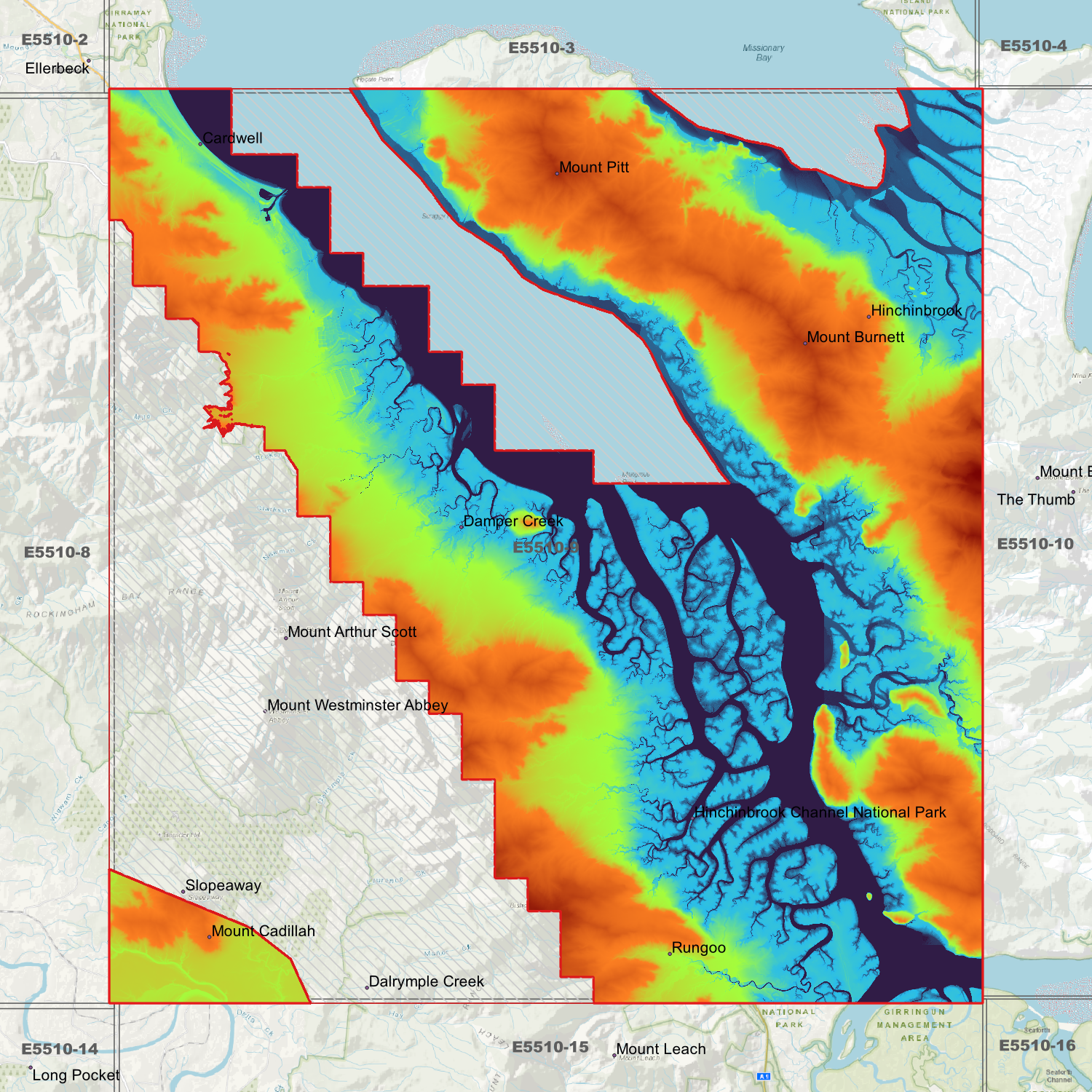 Hinchinbrook Channel 1m Digital Elevation Model (E5510-9) – Elev.