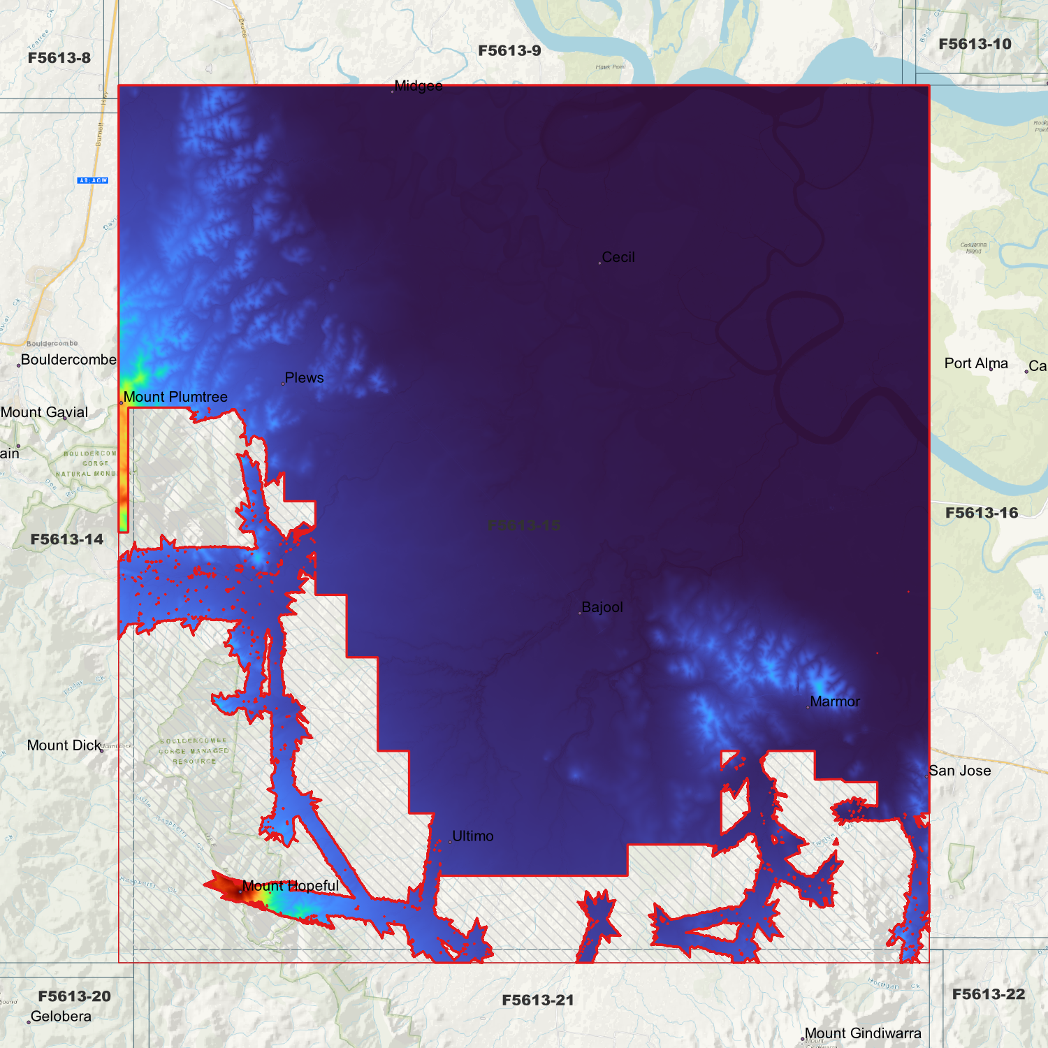 Bajool 1m Digital Elevation Model (F5613-15) – Elev.