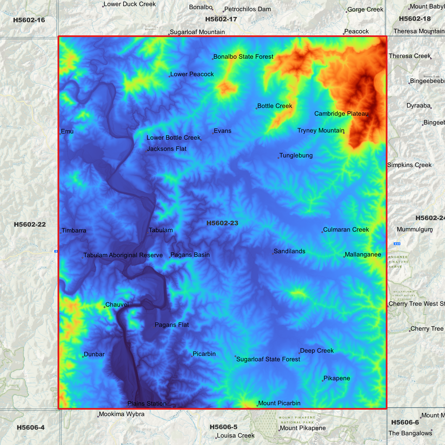 Tabulam 1m Digital Elevation Model (H5602-23) – Elev.