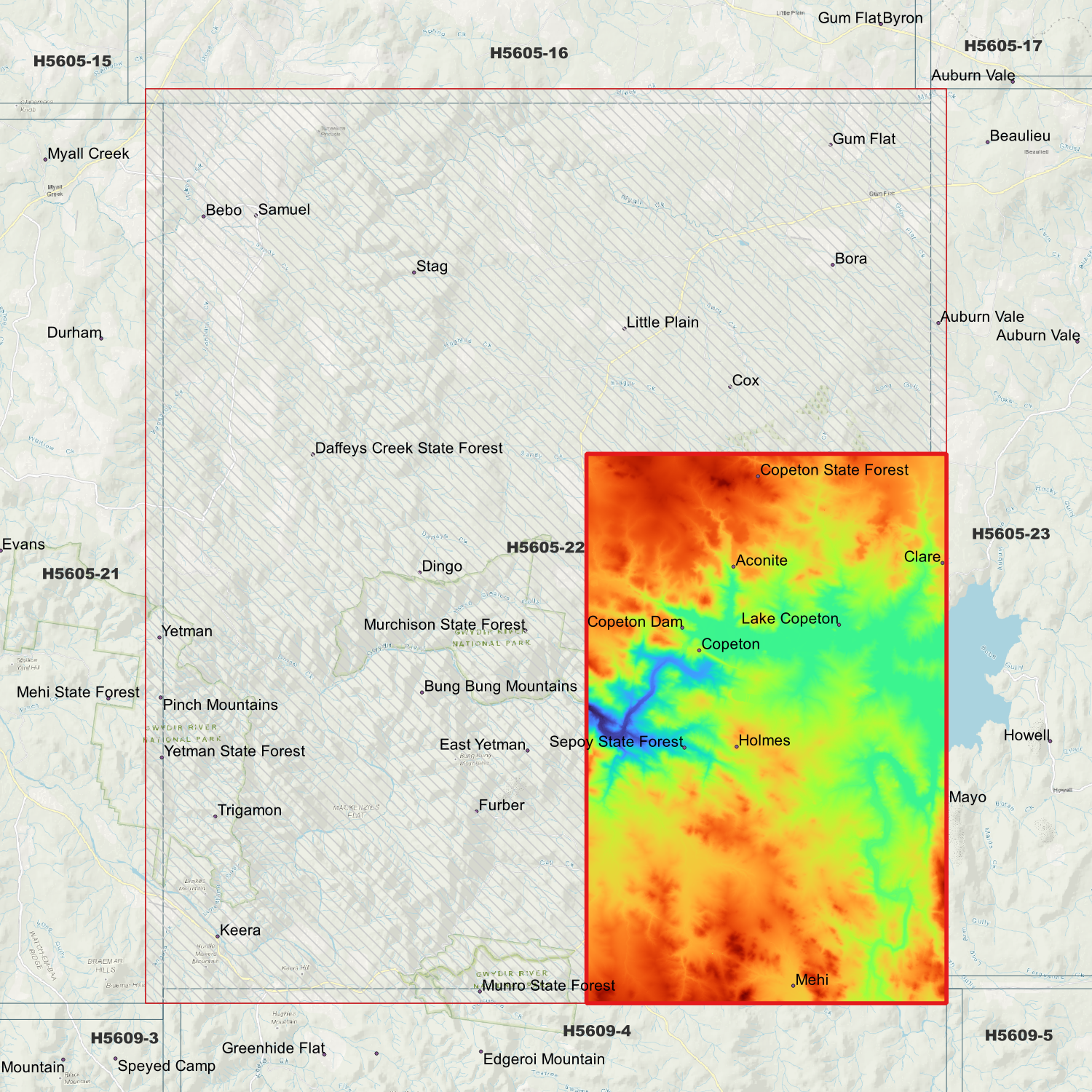 Copeton 1m Digital Elevation Model (H5605-22) – Elev.